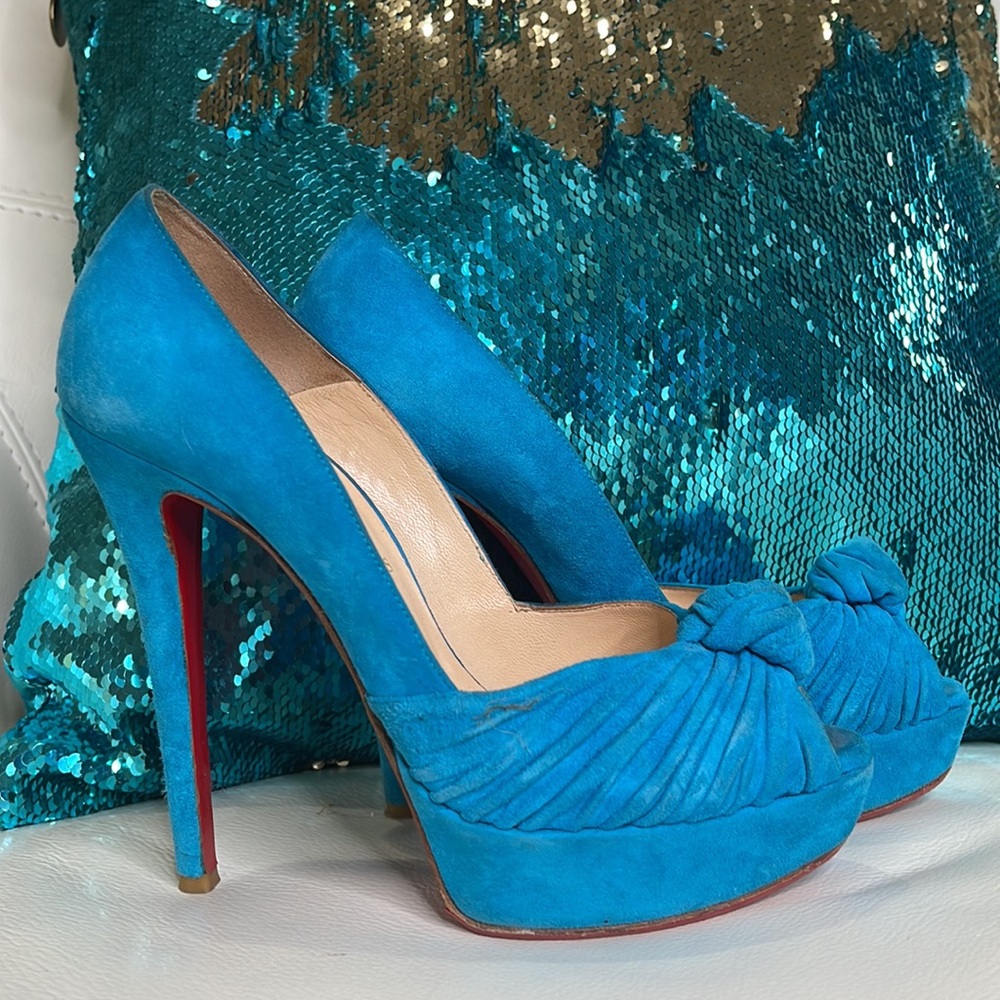 Christian Louboutin Turquoise Platform Pumps - Gem
